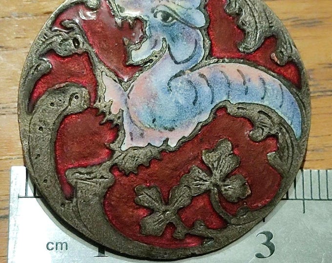 Rare Antique Cloisonne Enamel Dragon Button - Etsy