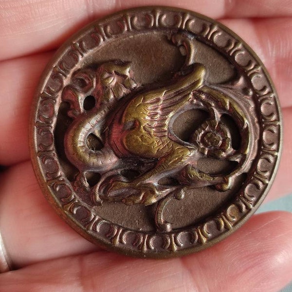 Antique Dragon Button - Etsy