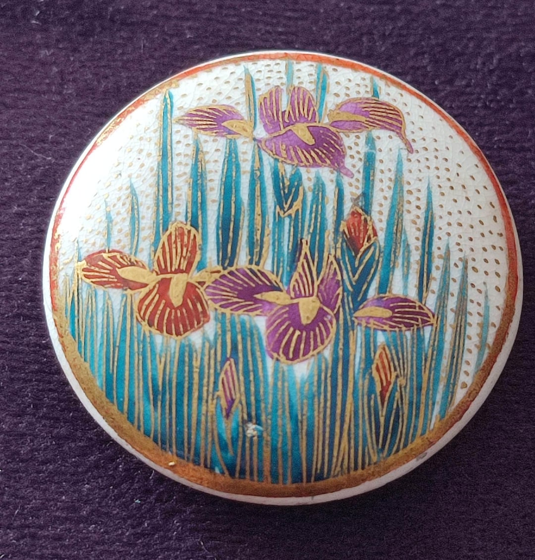 Large Satsuma China Button - Etsy