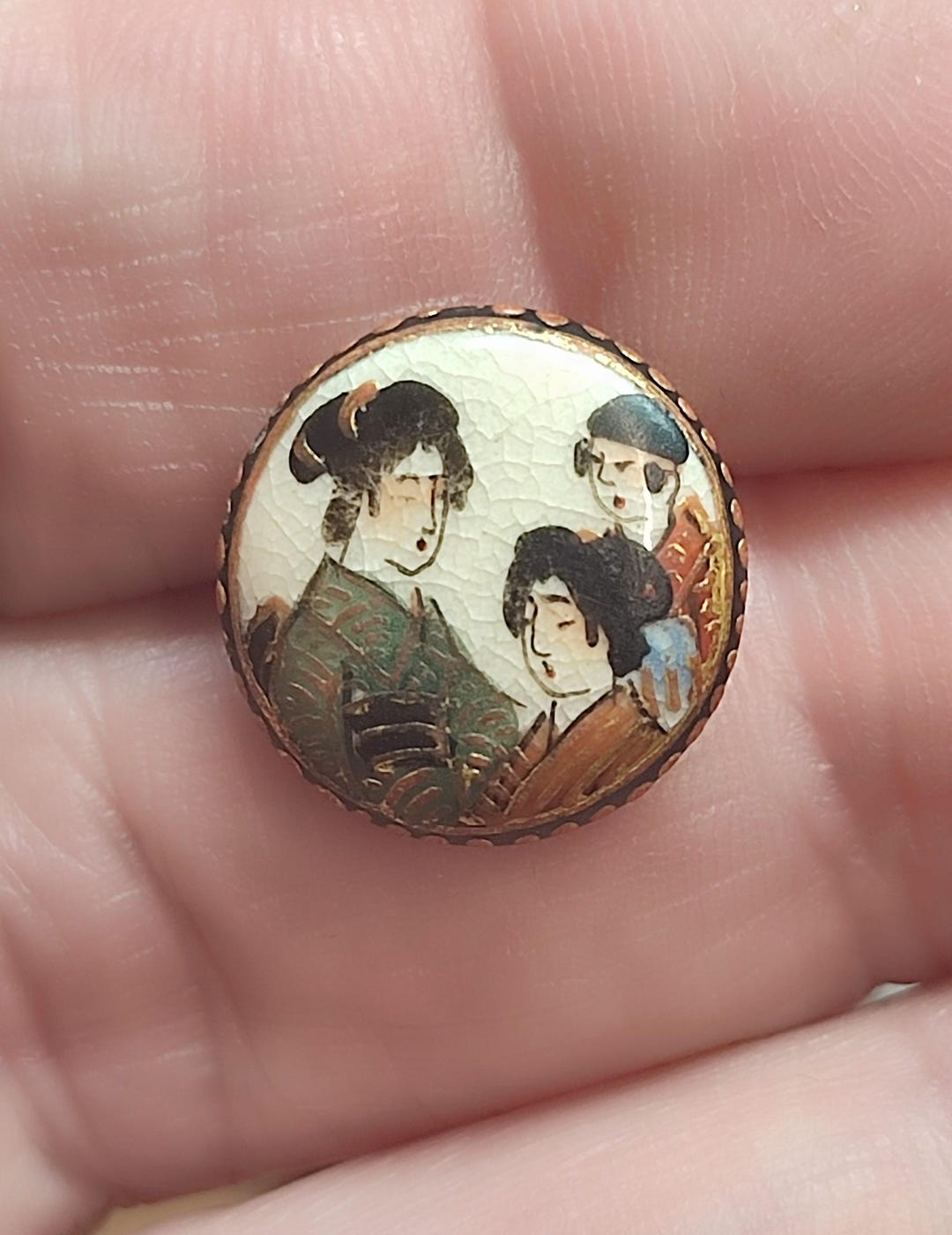 Antique Satsuma Button - Etsy