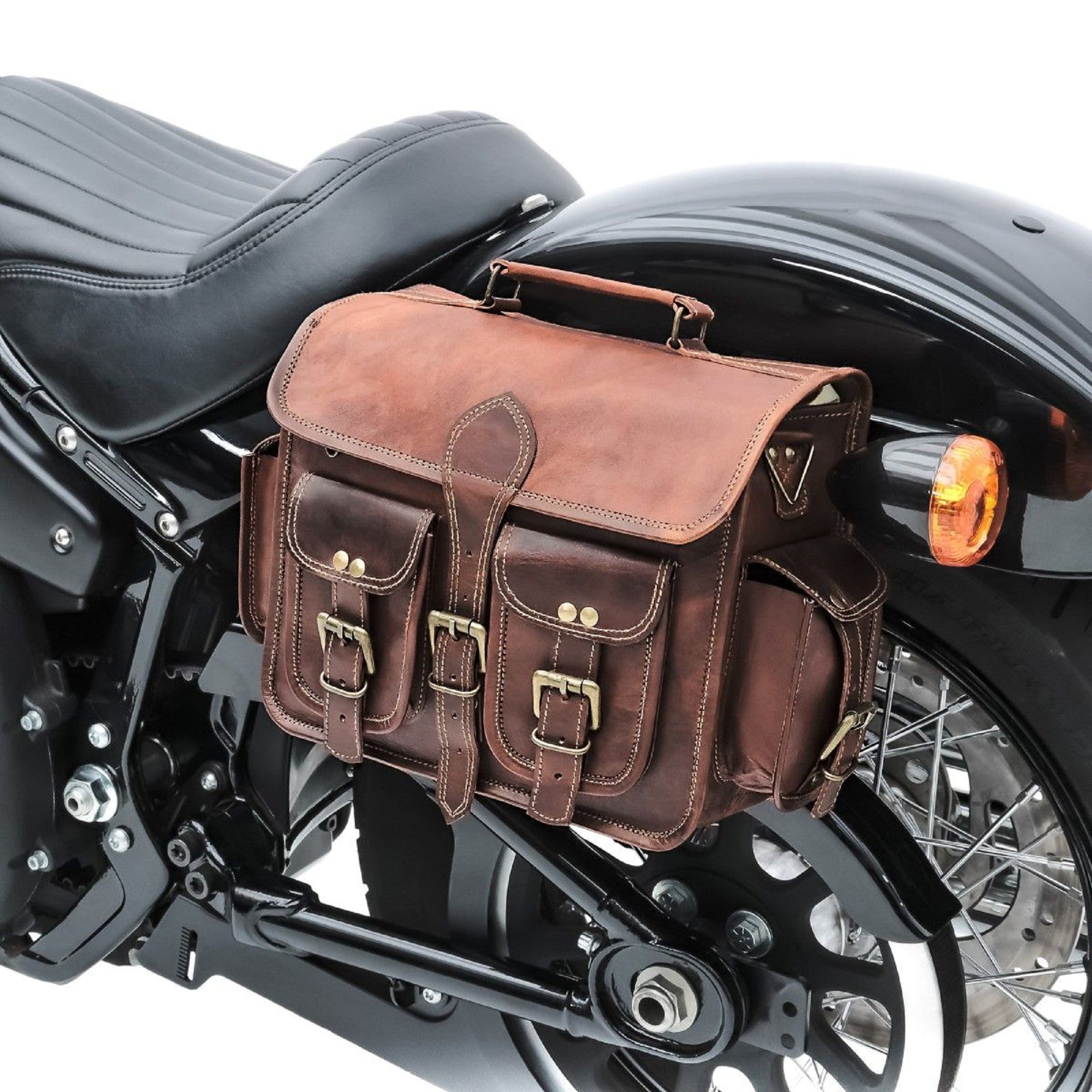 Full Grain Leather Bike Bag Pair Saddle Bag Set of 2 Bags - Etsy