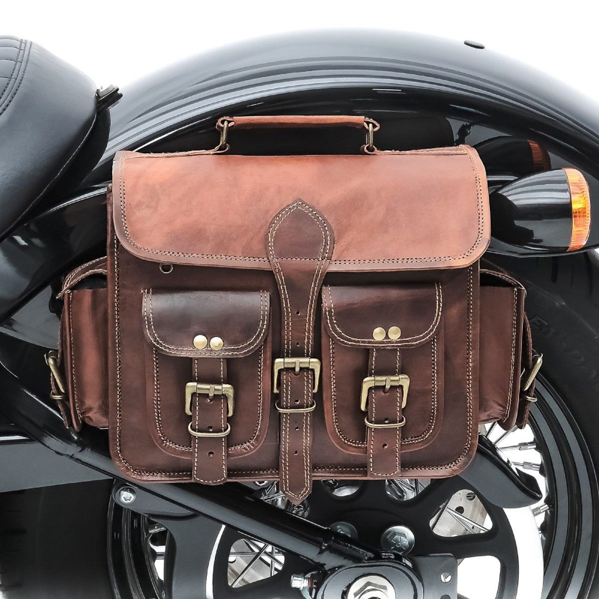 Full Grain Leather Bike Bag Pair Saddle Bag Set of 2 Bags - Etsy