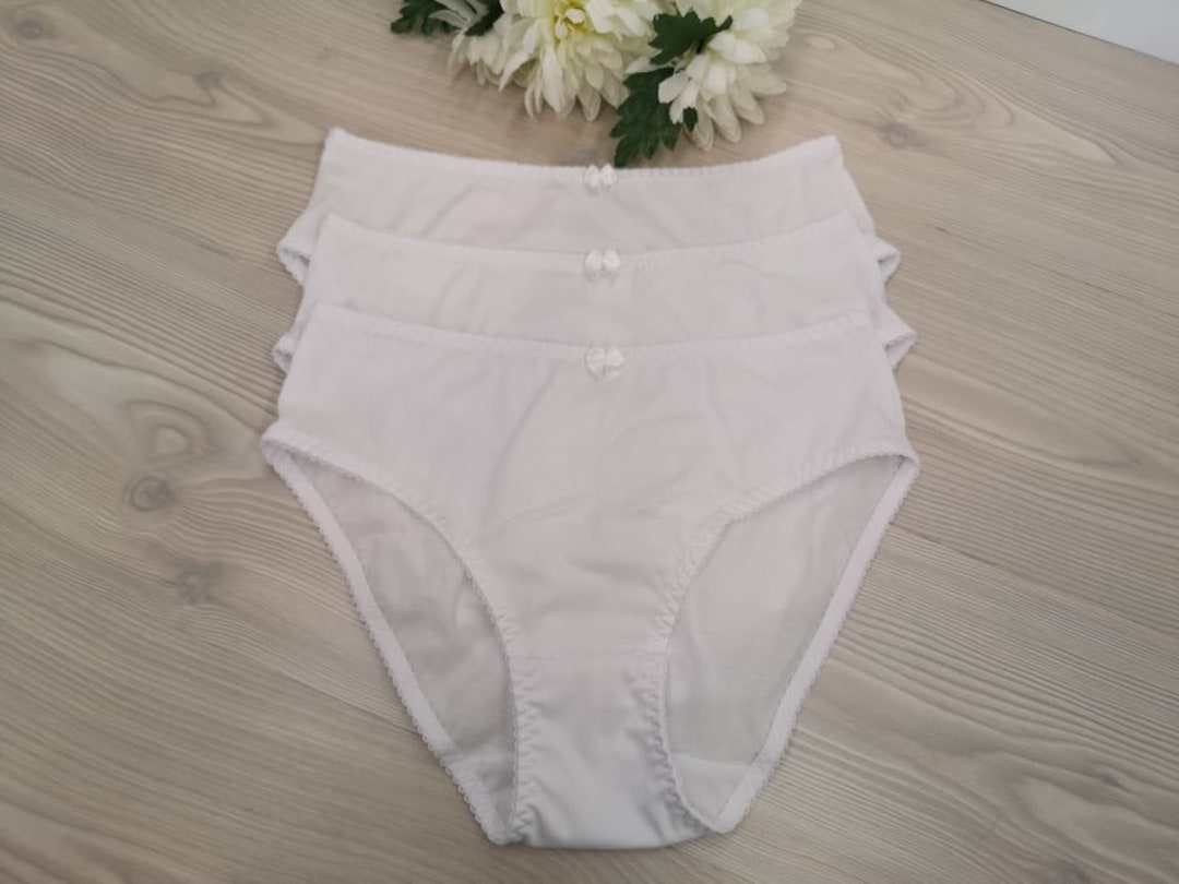 3PCS SET 100% Organic White Cotton Comfy Ladies Hipster Panties With ...