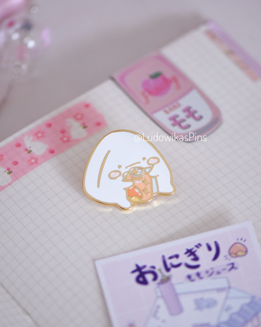 Momo Juice Onigiri || Pfirsich Saft riceball peach kawaii japanisch ...