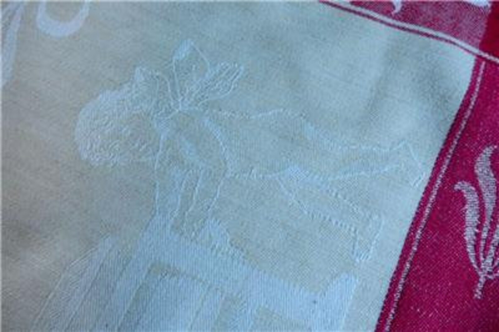 Collectors Rarity Iconic Woven Art-nouveau Mangle Cloth Lady in Long ...