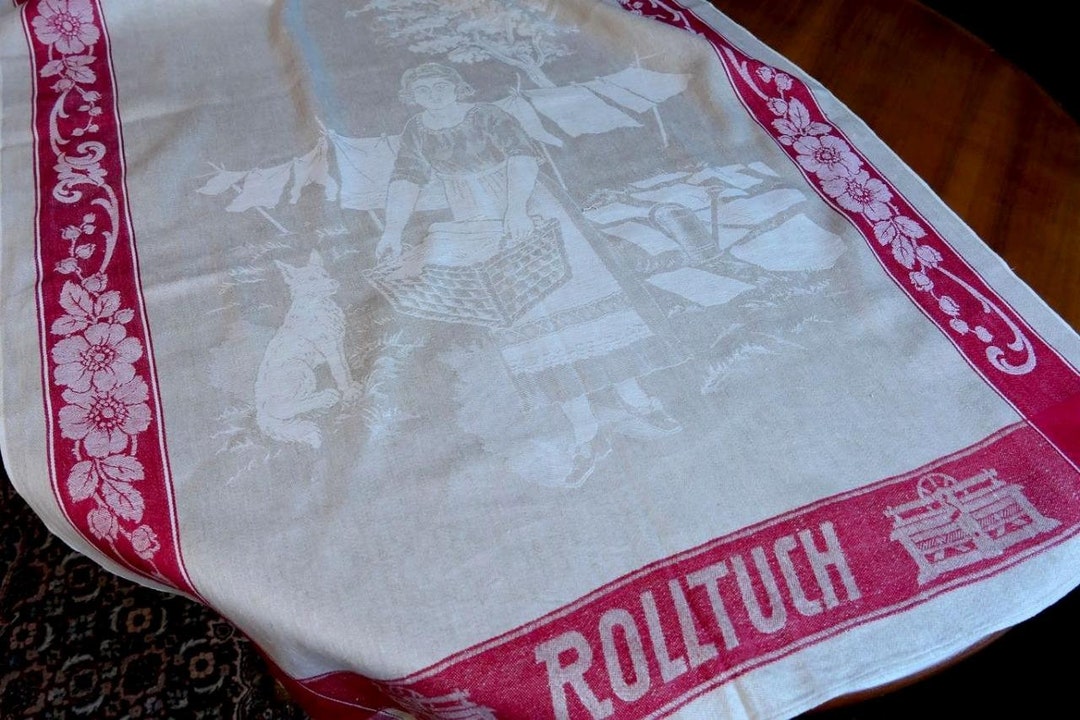 Collectors Rarity Iconic Woven Artdeco Mangle Cloth Lady Laundry ...