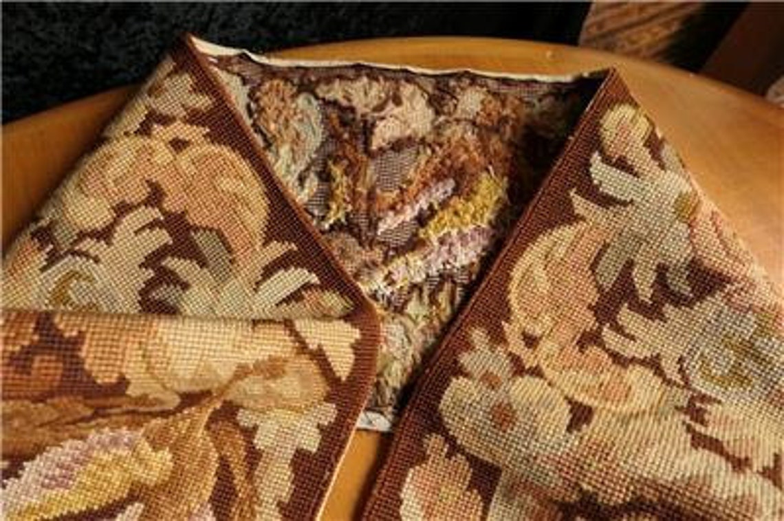 Gorgeous French Antique Embroidered Griffon Tapestry for Bellpull or ...
