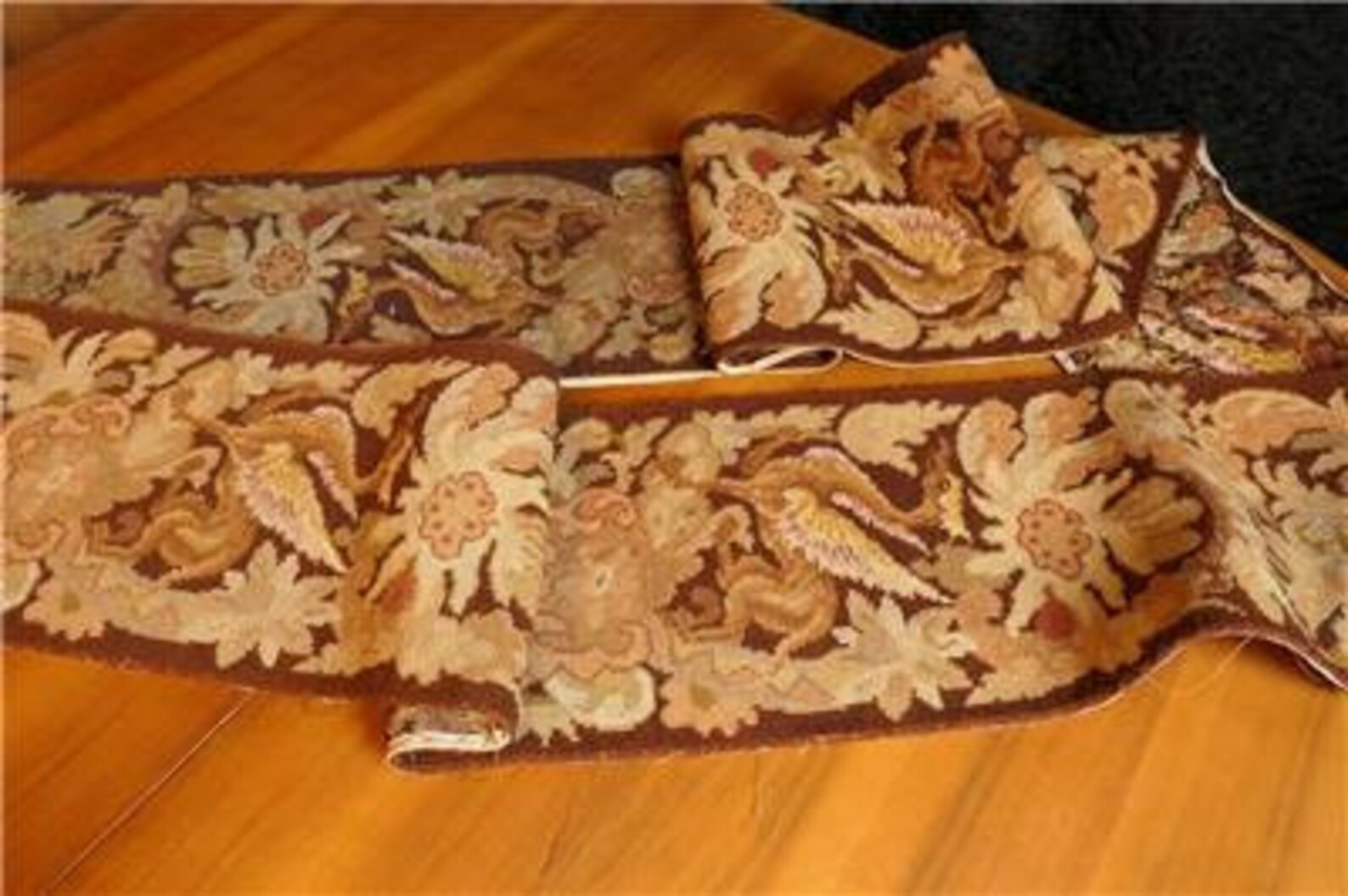 Gorgeous French Antique Embroidered Griffon Tapestry for Bellpull or ...
