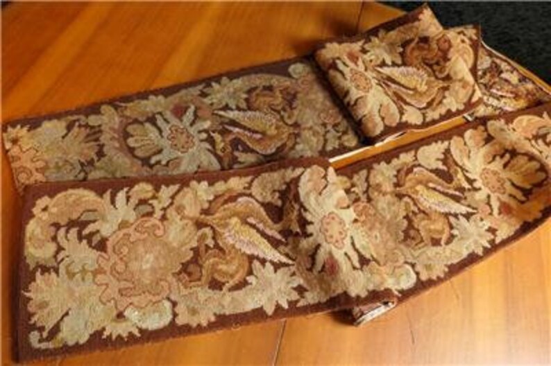 Gorgeous French Antique Embroidered Griffon Tapestry for Bellpull or ...