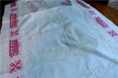 Collectors Rarity Iconic Woven Art-nouveau Mangle Cloth Lady in Long ...