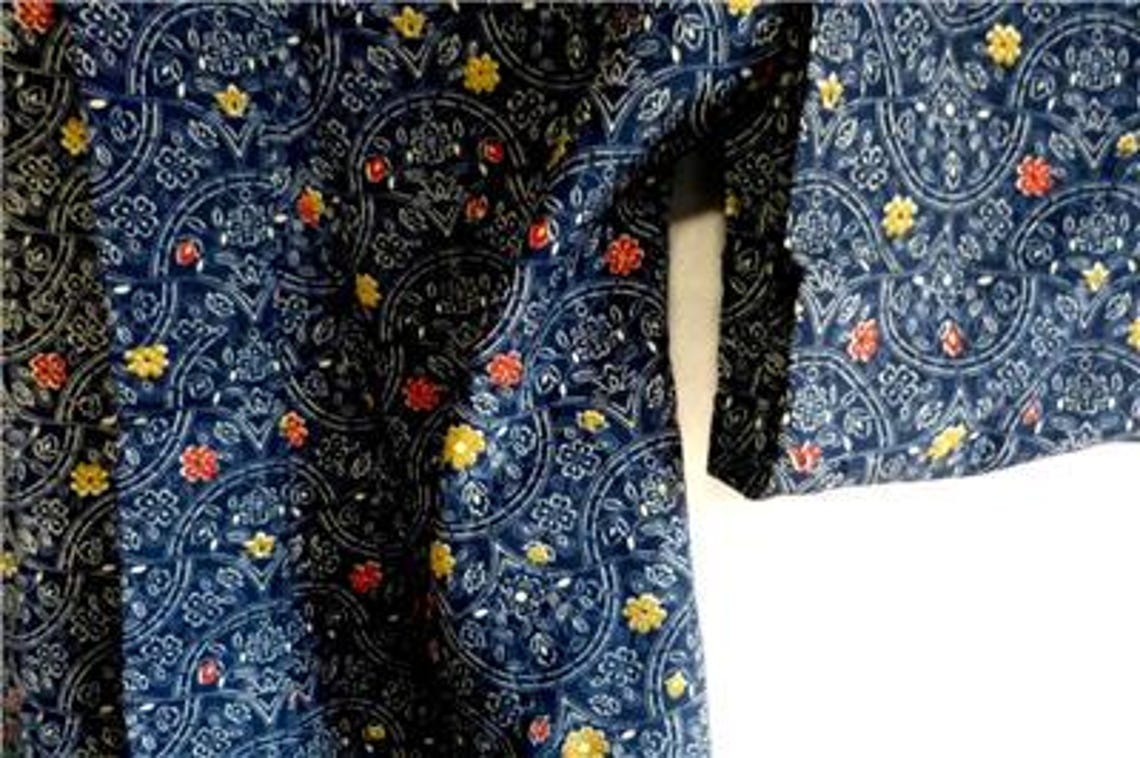 From Collection Noble Vintage Original Japanese Cotton Kimono Darkblue ...