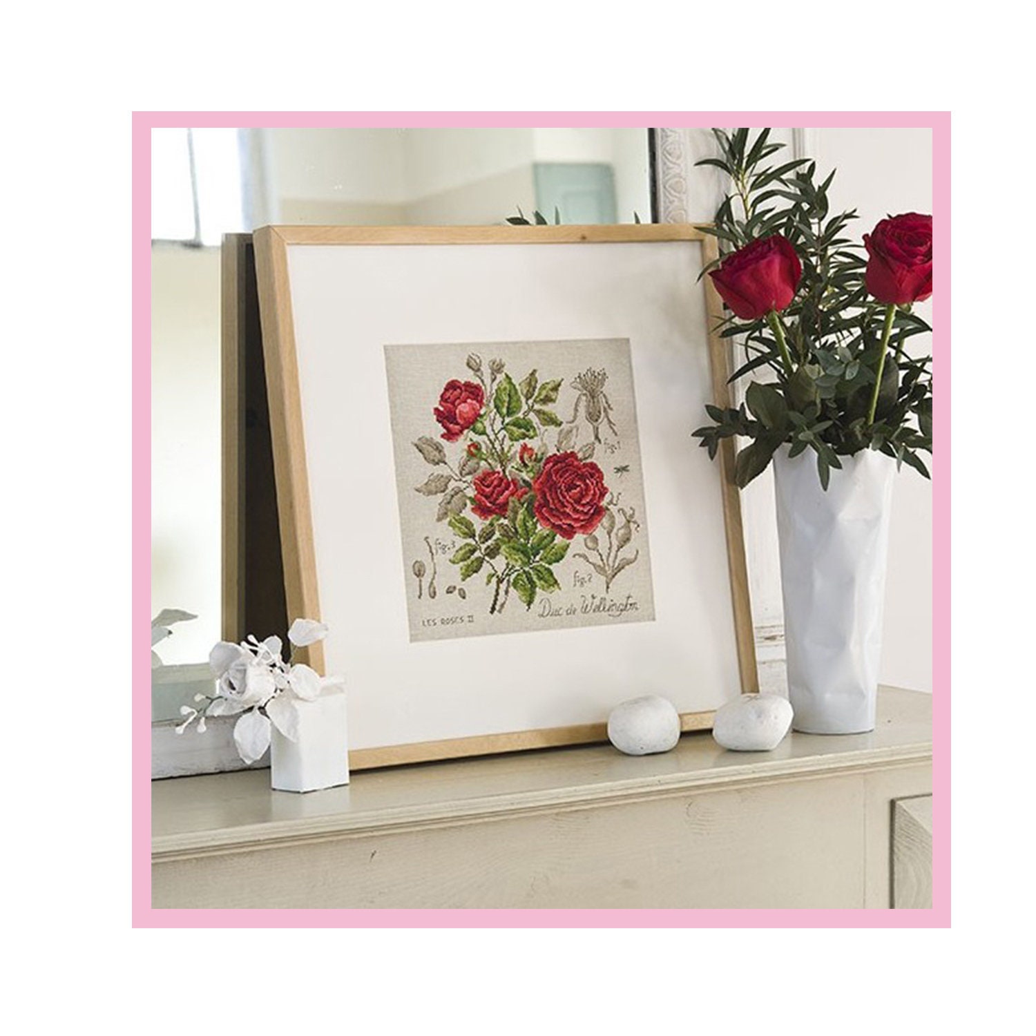 Rose Study duc De Wellington Linen Swatch Charm - Etsy