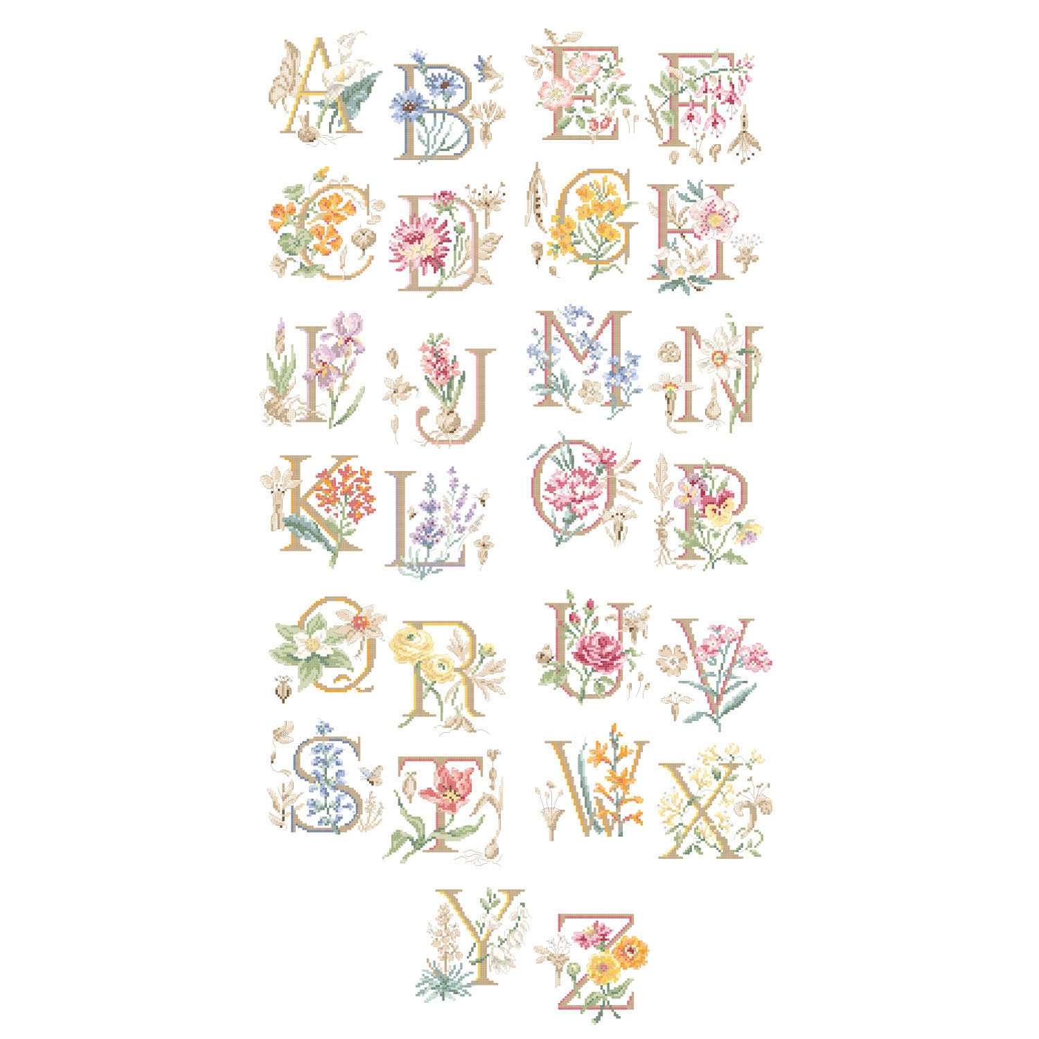 The « Botanical » Alphabet Chart - Etsy