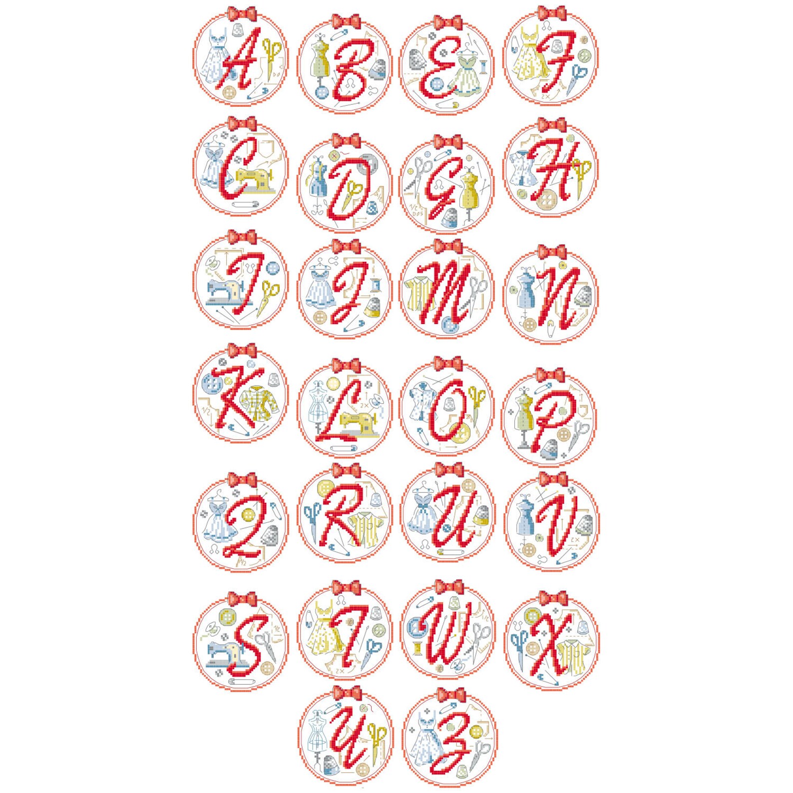 The « Couture Fifties » Alphabet Chart - Etsy