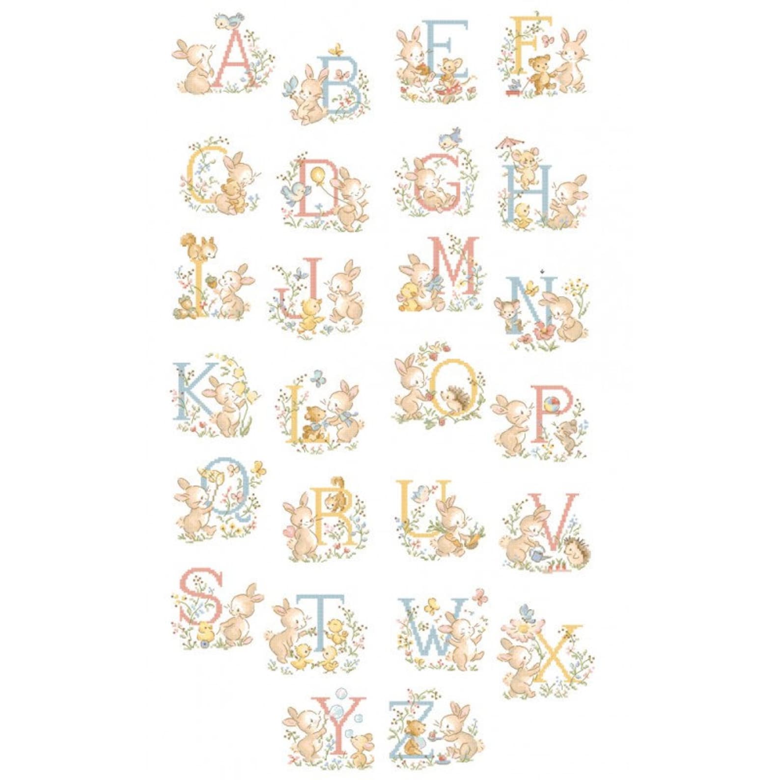 The Bunny Rabbit Alphabet Chart - Etsy