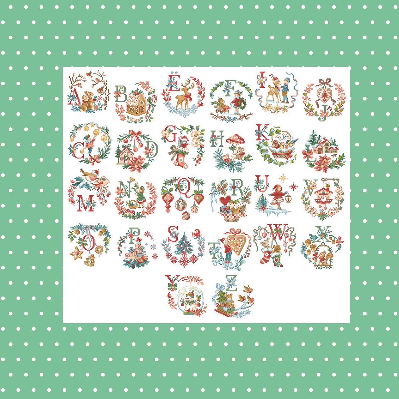 The Christmas Alphabet Chart | Etsy