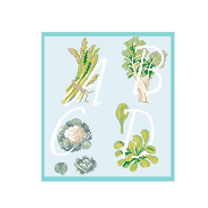 The Vegetable Garden Alphabet Chart - Etsy