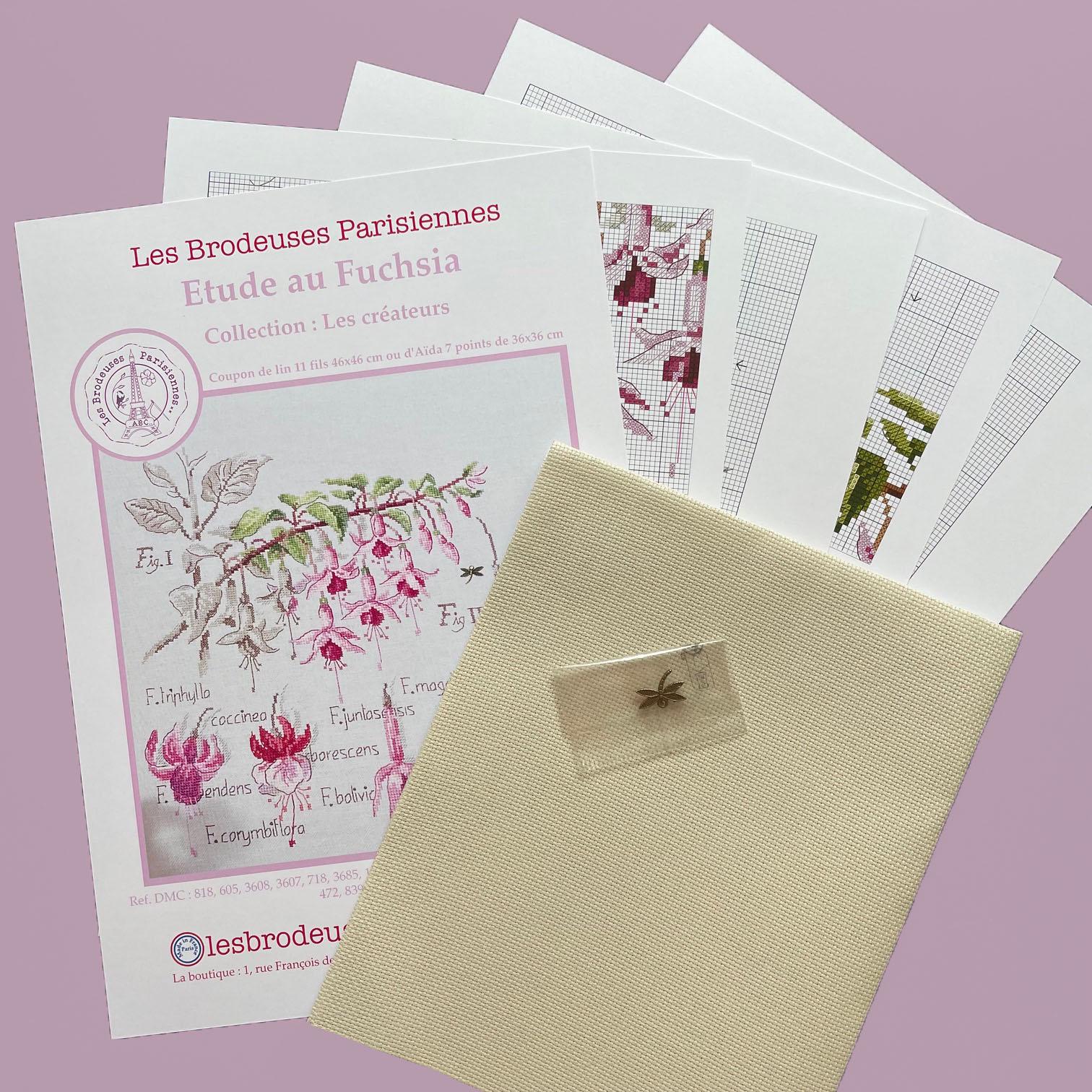 Study «fuchsia» + Aïda Swatch + Charm - Etsy