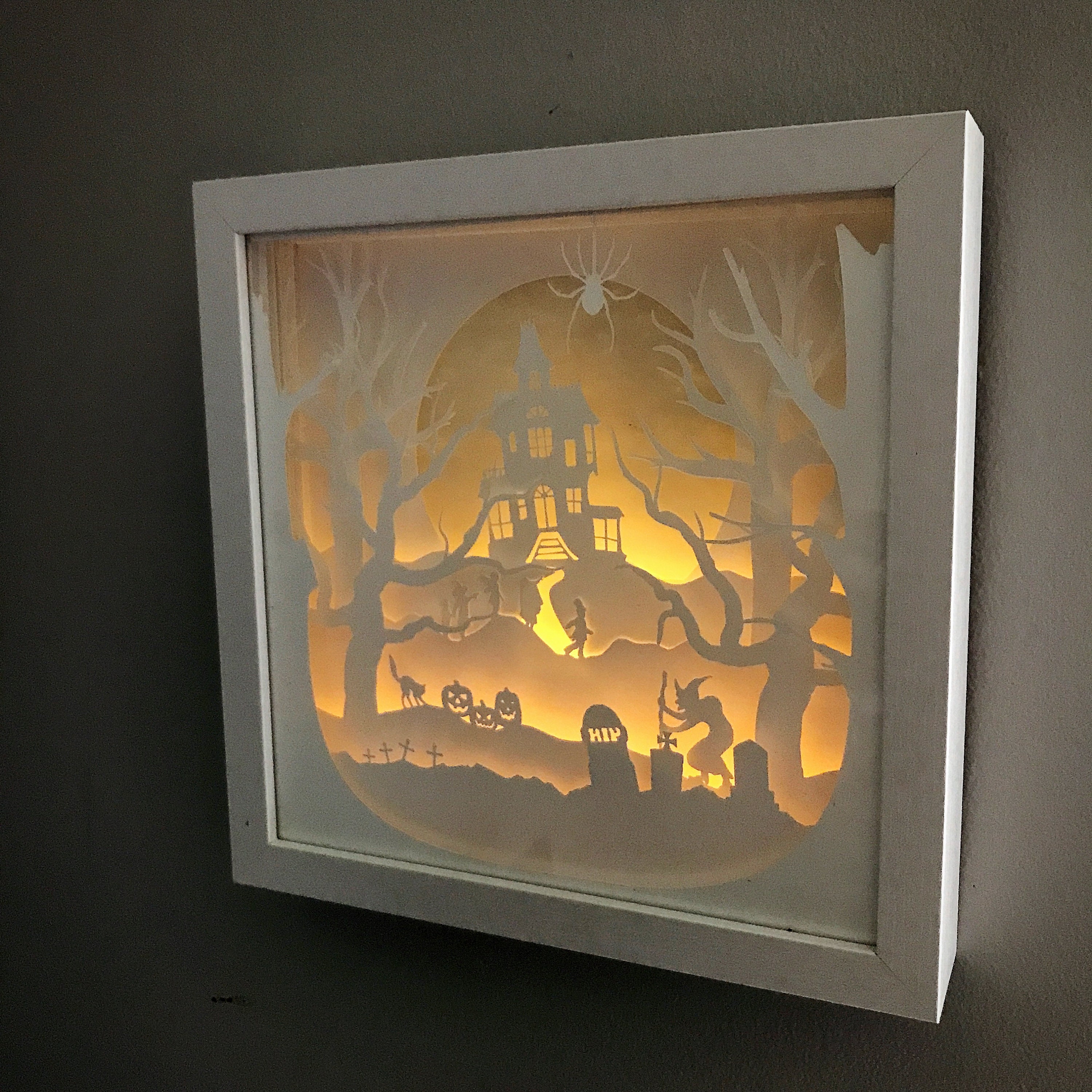 Haunted House Shadow Box 3D Cut File Halloween Shadow Box | Etsy