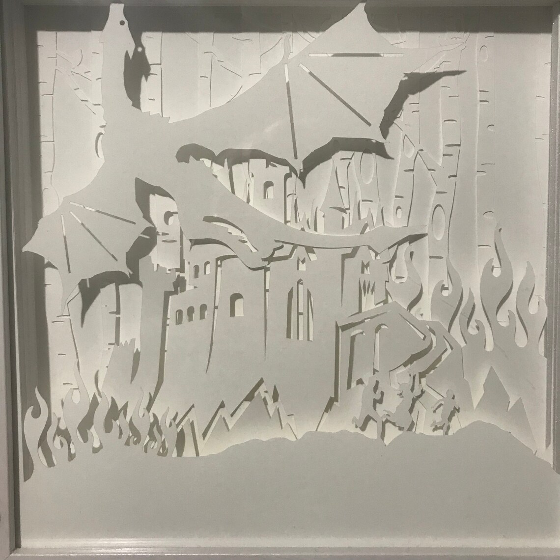 Fire Dragon Shadow Box Cut Files SVG PNG 3D Shadow Box - Etsy Canada