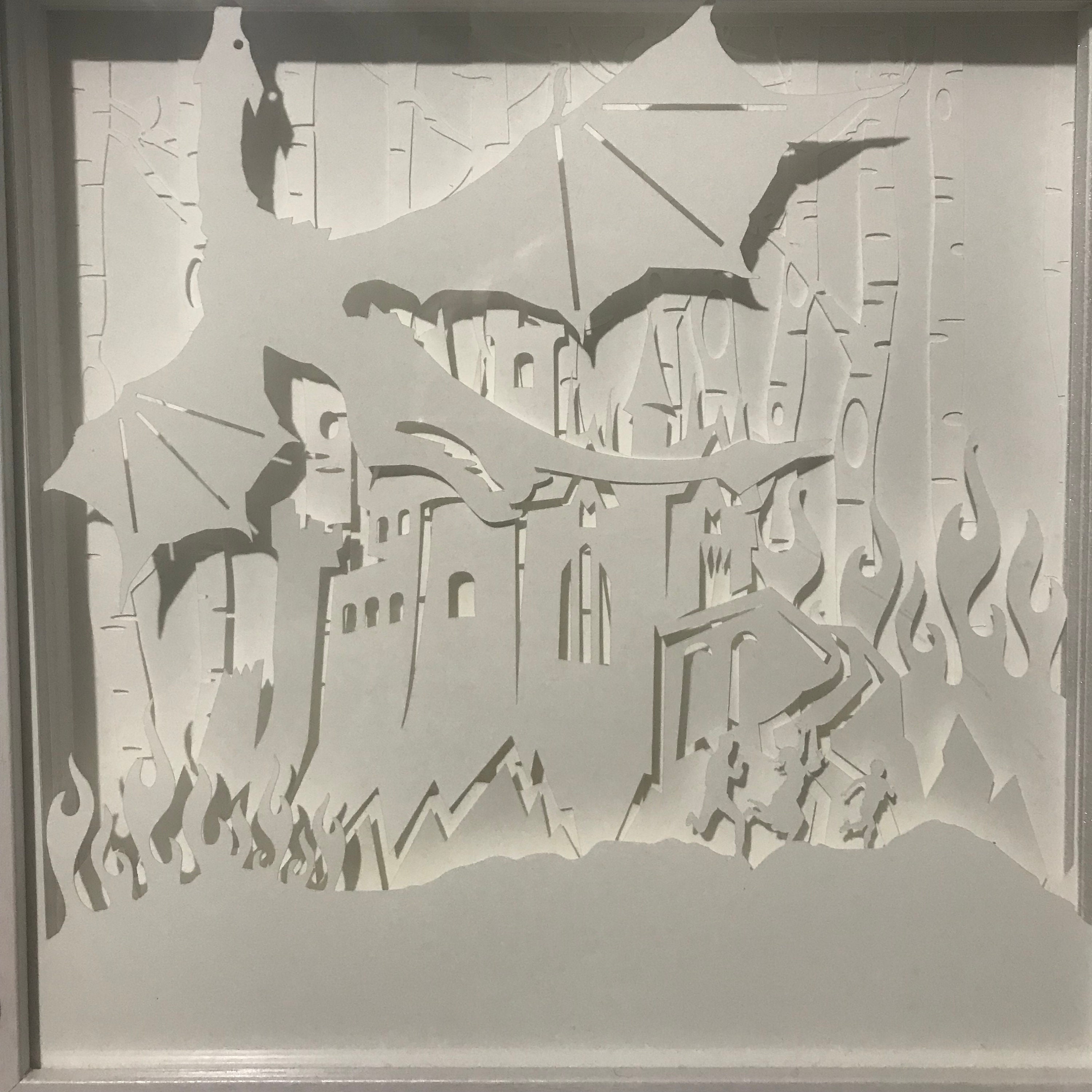 Fire Dragon Shadow Box Cut Files SVG PNG 3D Shadow Box - Etsy