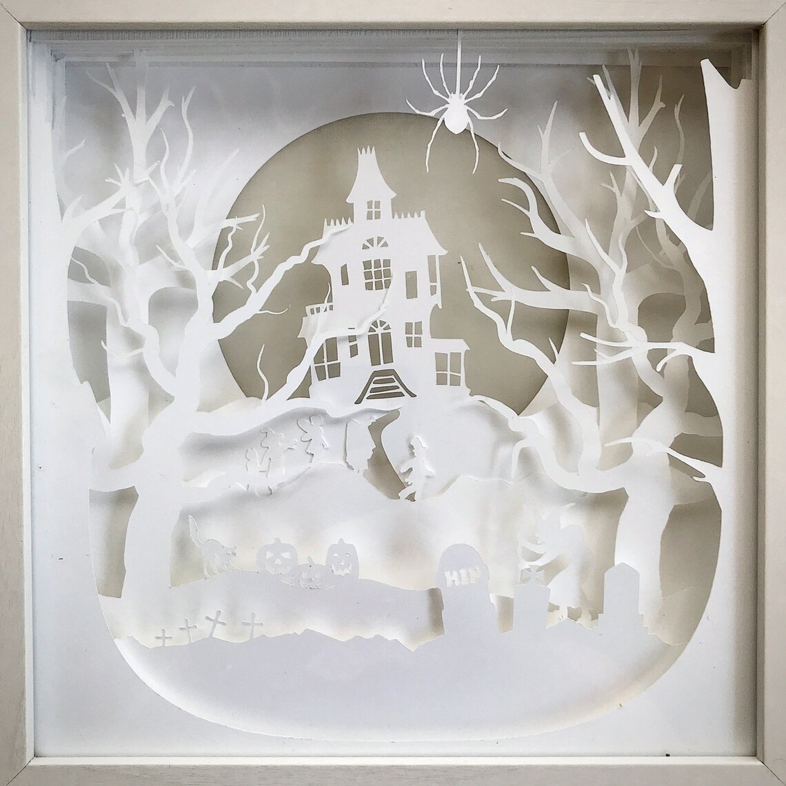 Haunted House Shadow Box 3D Cut File Halloween Shadow Box | Etsy