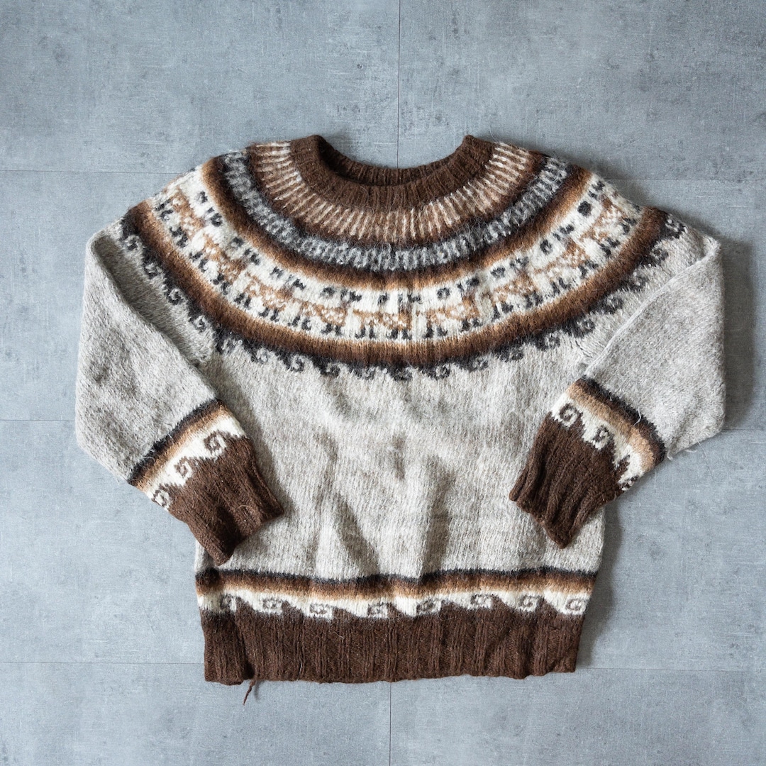 Vintage Icelandic Wool Sweater | Hand Knit Lopi Pullover | Nordic Fair ...
