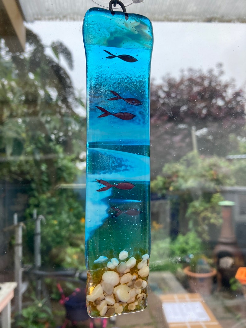 Fish and Sea Suncatcher Made From Handmade Fused Glass - Etsy UK