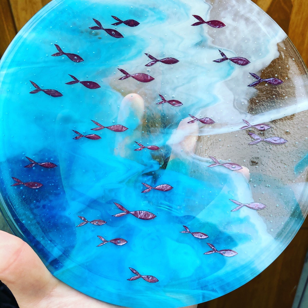 Handmade Glass Sea Themed Fish Bowl glass Plate . Wall Art or - Etsy