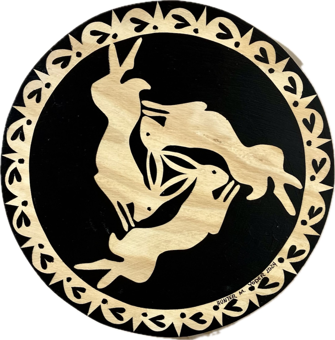 The Three Hares, Sharing 3 Ears. 12" Diameter Disk - Etsy