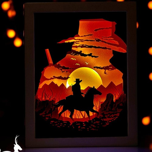 African Landscape Paper Cut Light Box Template Digital SVG - Etsy