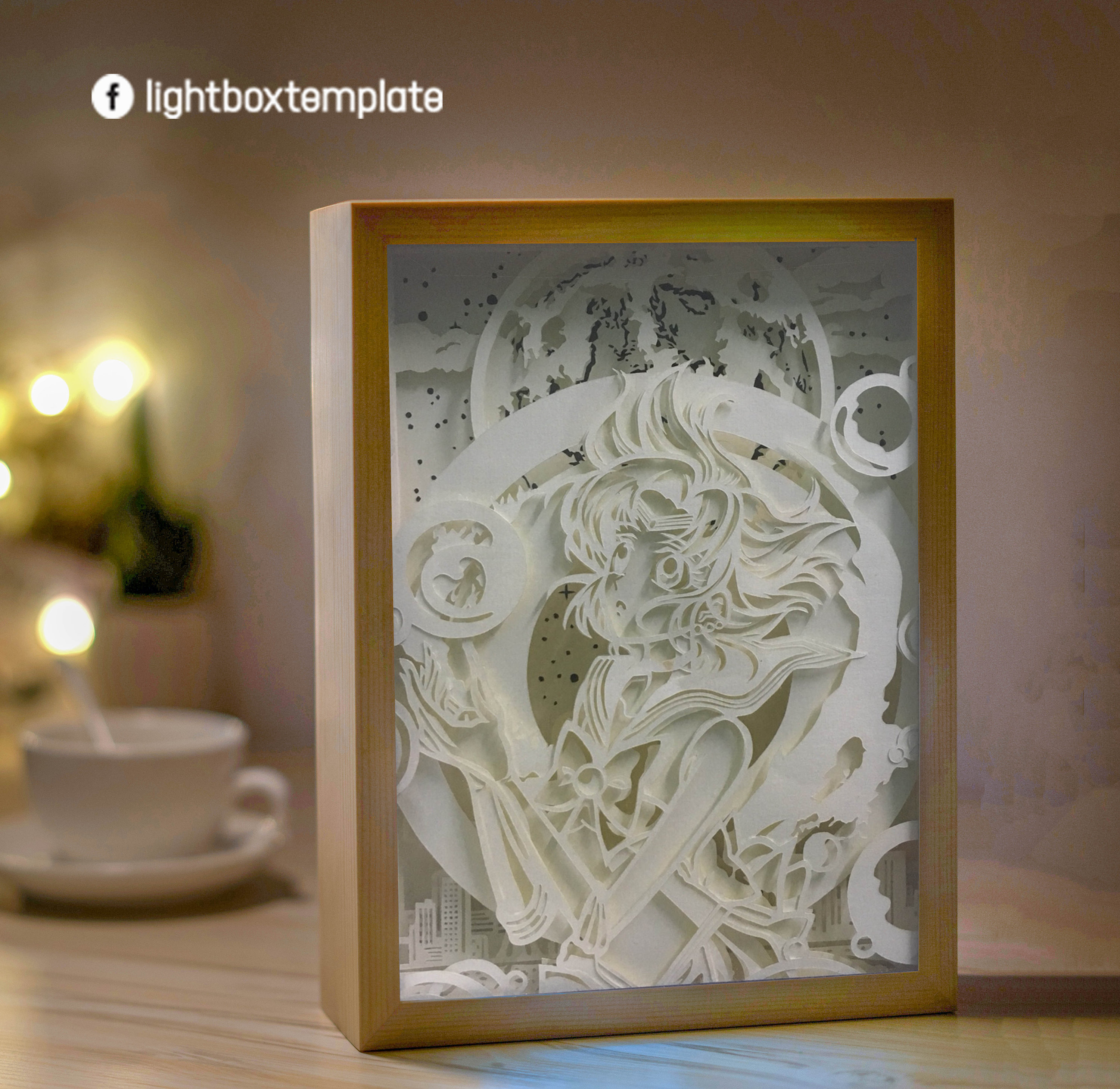 Anime Paper Cut Light Box Template Digital SVG File, Paper Cut 3d Light ...