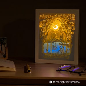 Paper Cut Light Box Template , a Forest Fairya Forest Fairy Shadow Box ...