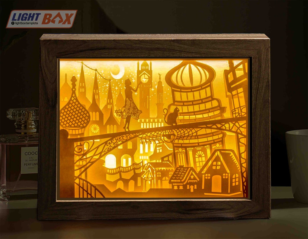 3D Paper Cut Light Box Template Digital SVG Files Festival, Shadow Box ...