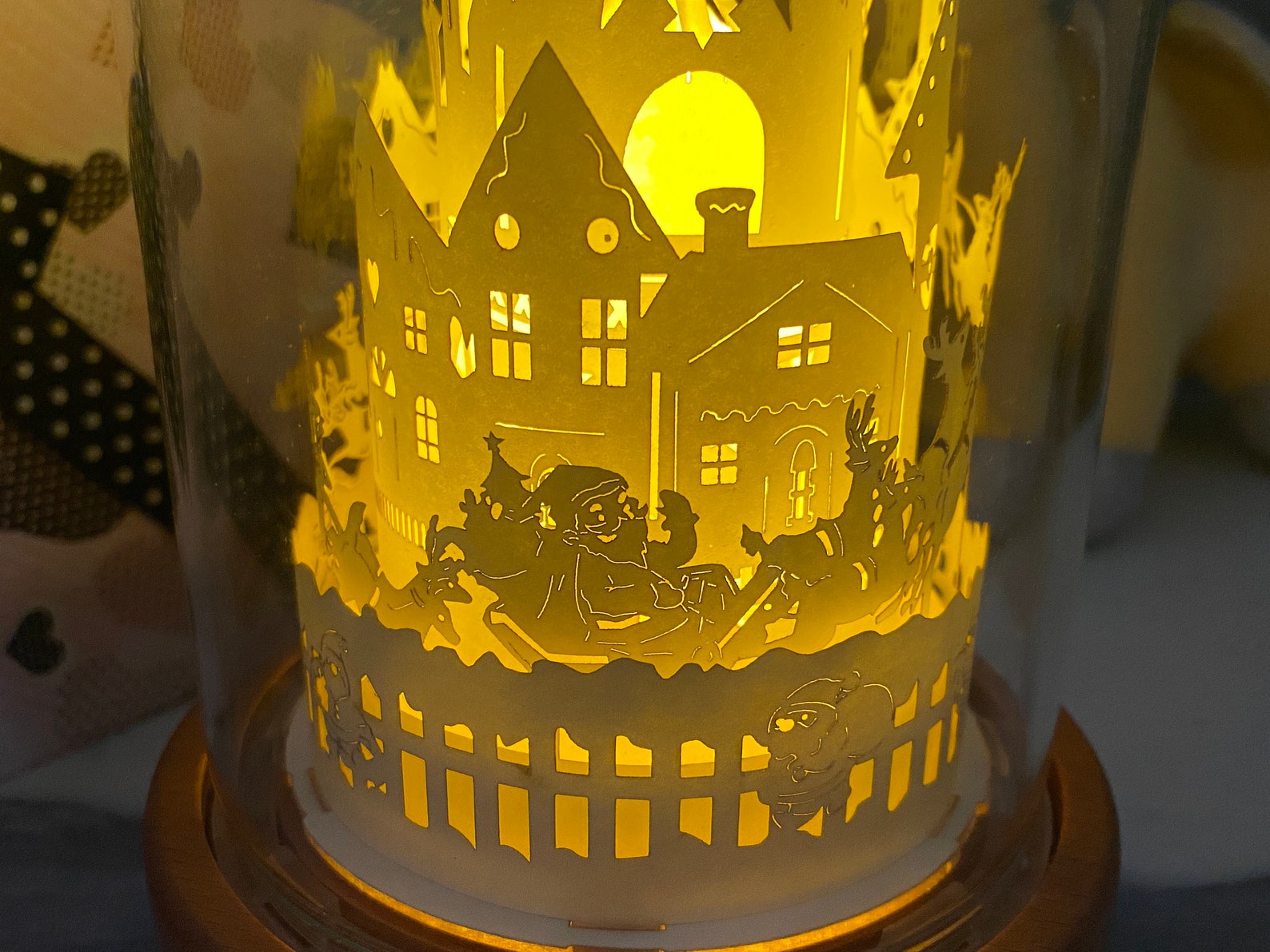 Glass Dome Paper Cut Light Box Template Xmax SVG FILE | Etsy