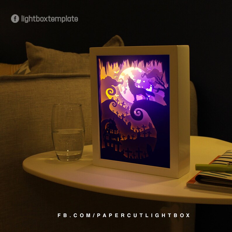 HALLOWEEN (A4) Paper Cut Light Box Template Digital SVG, Papercut Light ...
