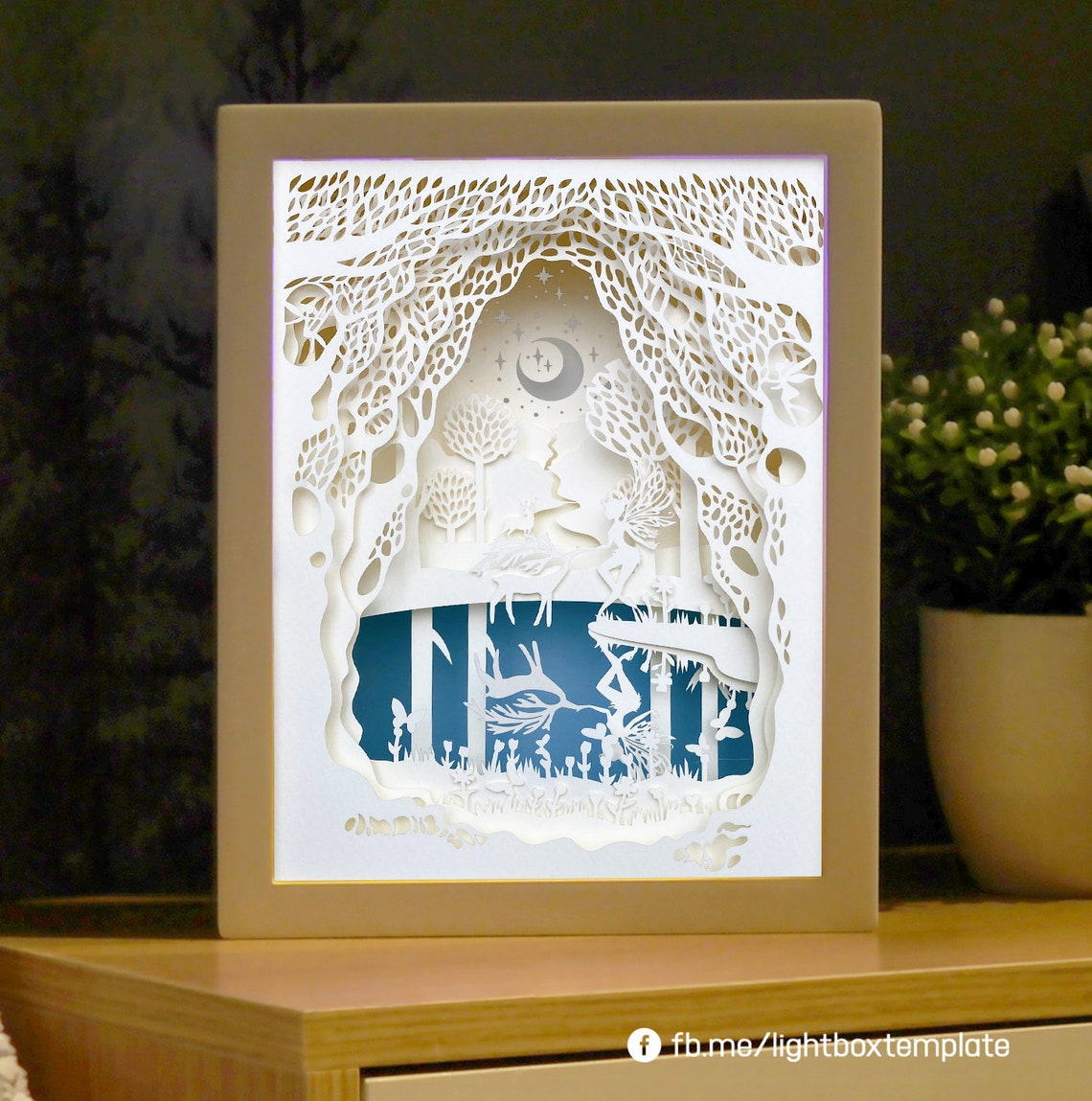 Paper Cut Light Box Template a Forest Fairya Forest Fairy - Etsy