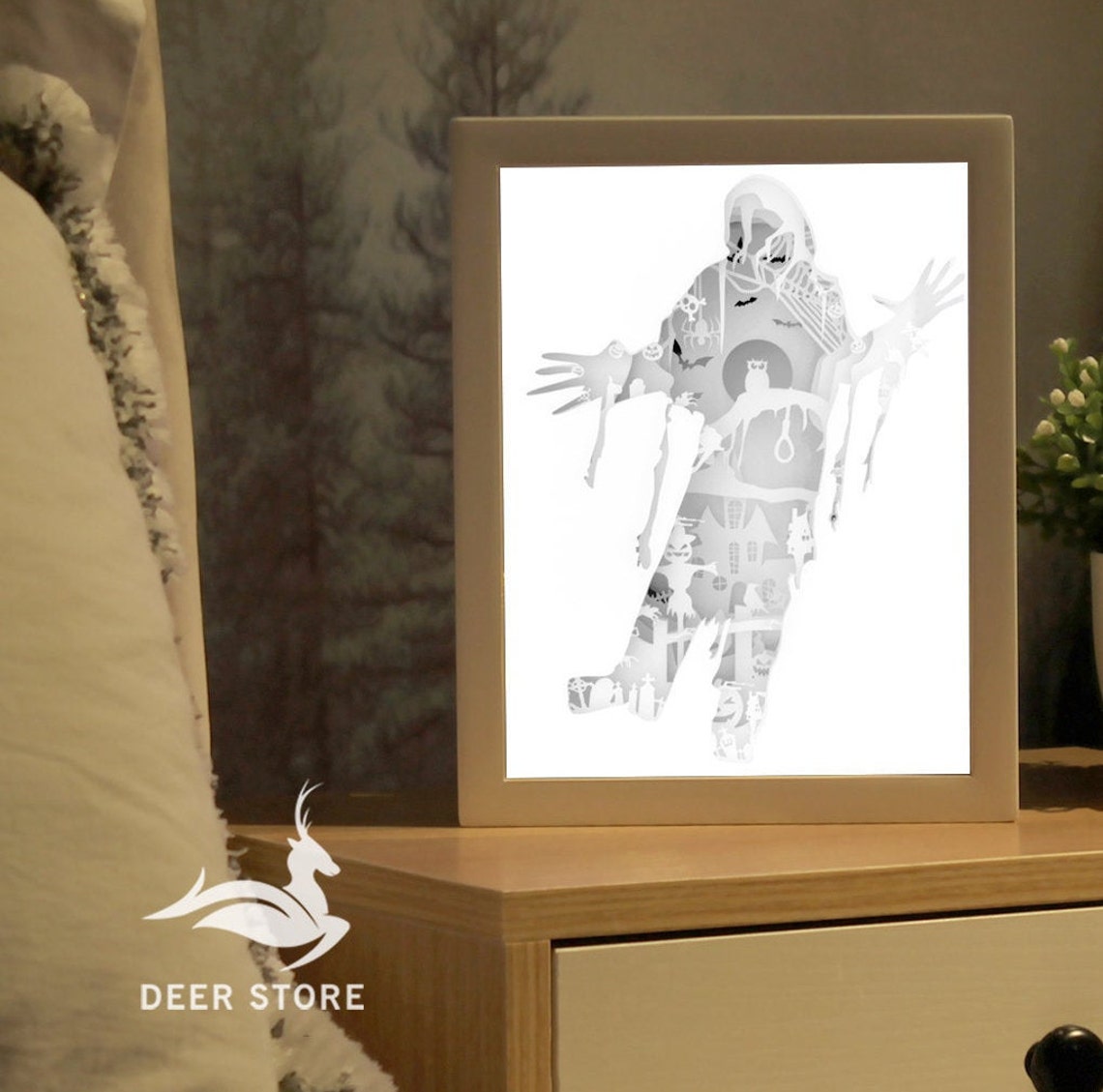 HALLOWEEN ver 2 Paper Cut Light Box Template Digital SVG A4 - Etsy