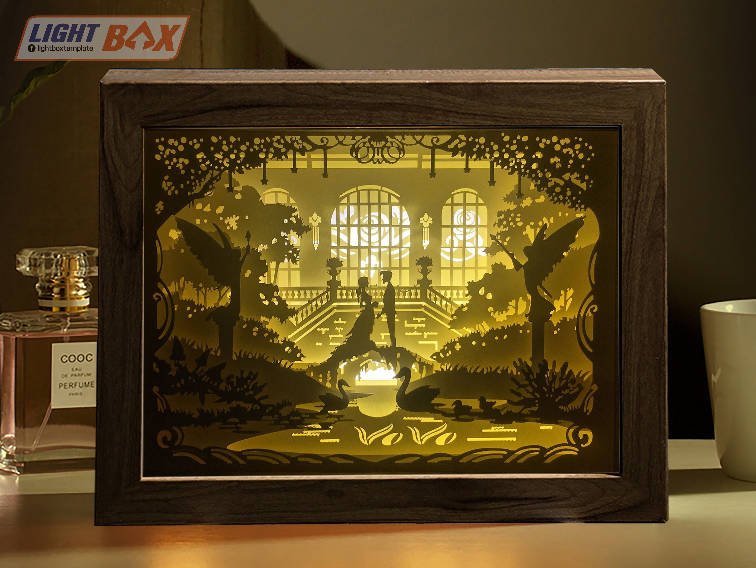 3D Paper Cut Light Box Template Digital SVG Files Wedding Ver | Etsy