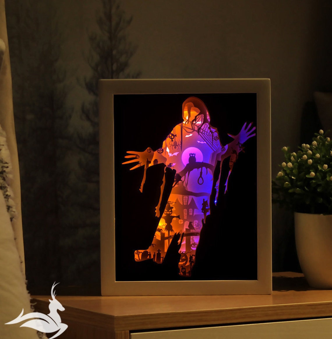 HALLOWEEN ver 2 Paper Cut Light Box Template Digital SVG A4 - Etsy