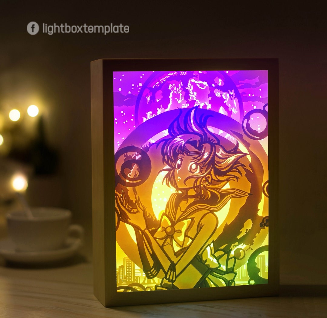 Anime Paper Cut Light Box Template Digital SVG File, Paper Cut 3d Light ...