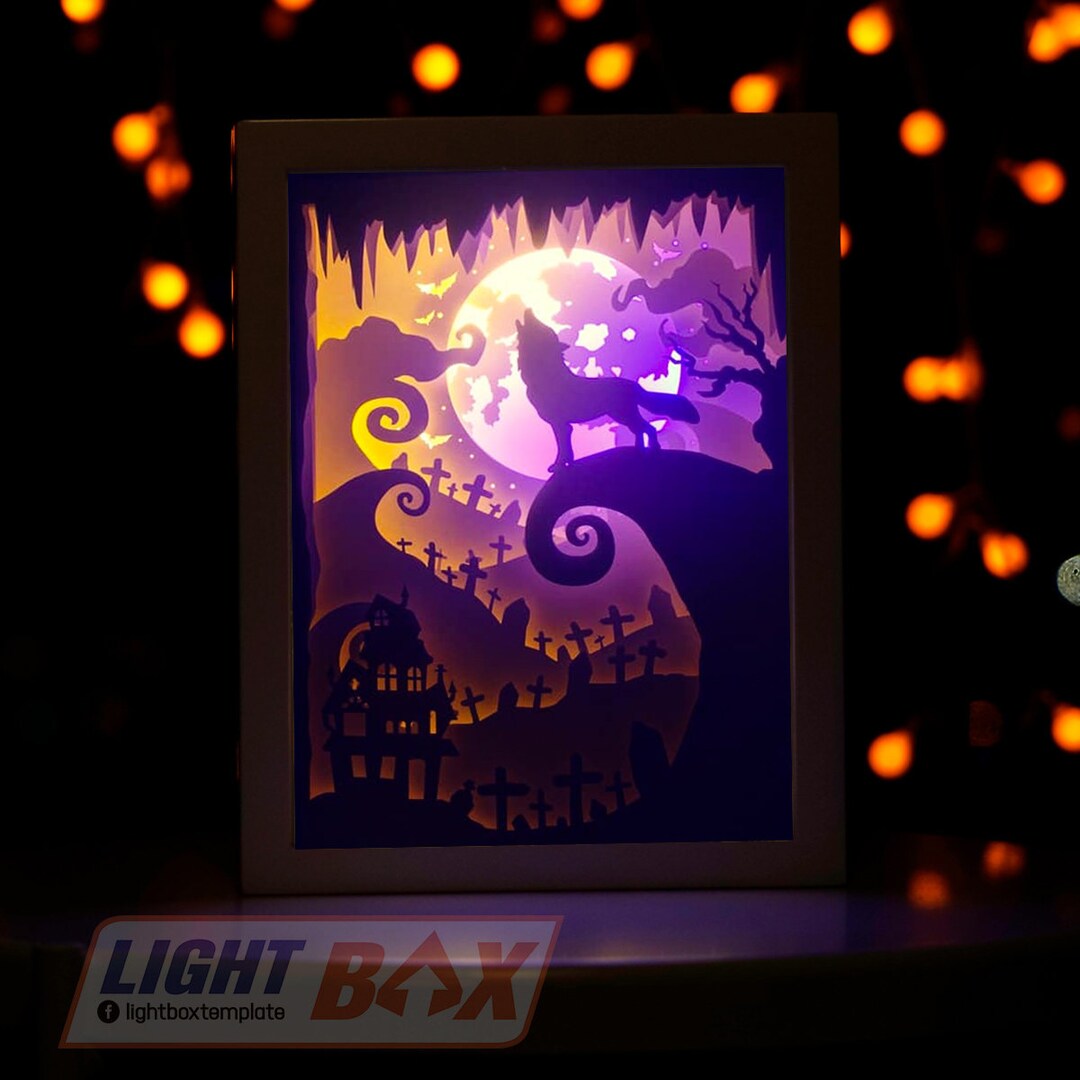 HALLOWEEN (A4) Paper Cut Light Box Template Digital SVG, Papercut Light ...