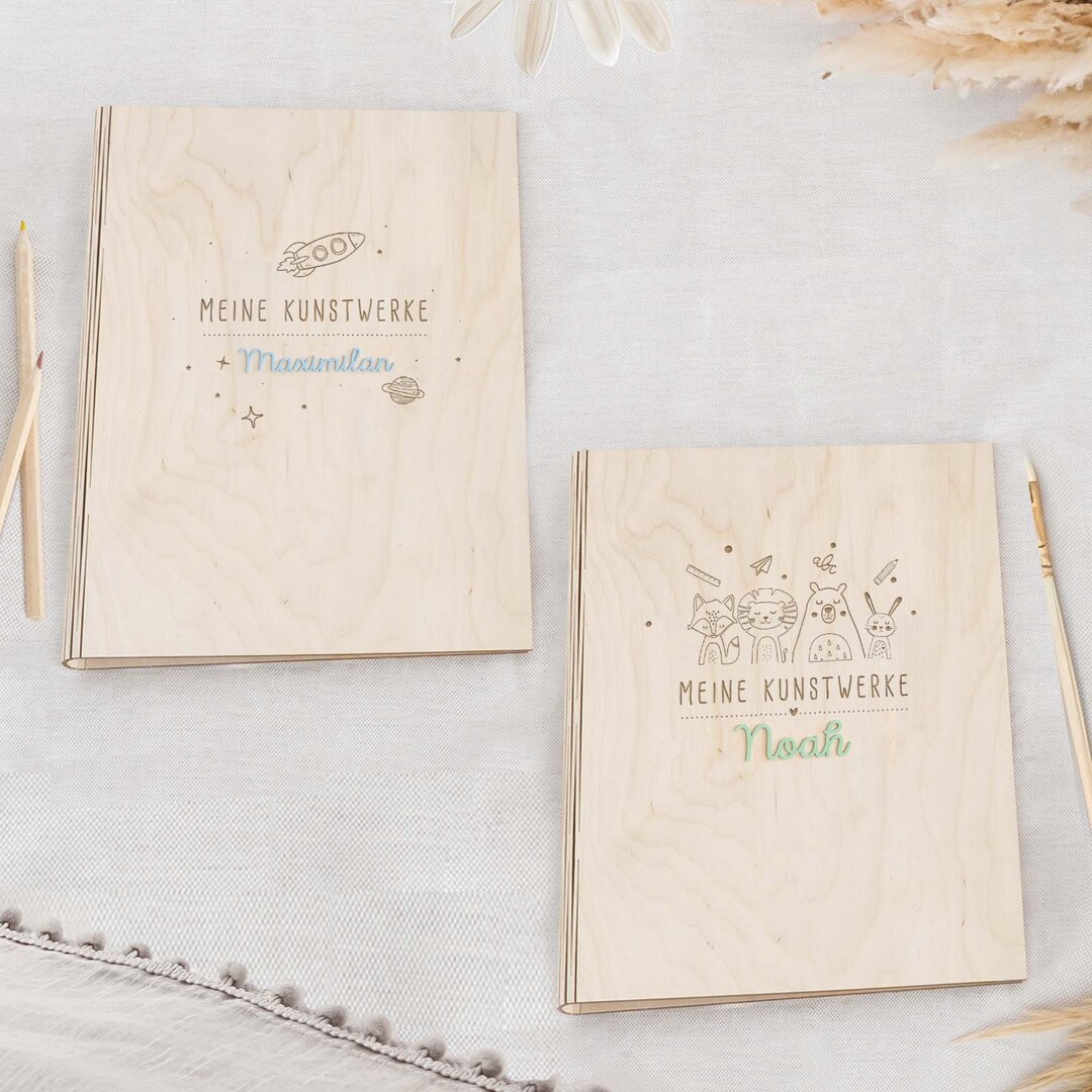 Personalized Artwork Folder With Custom Engraving, Children's Drawings ...