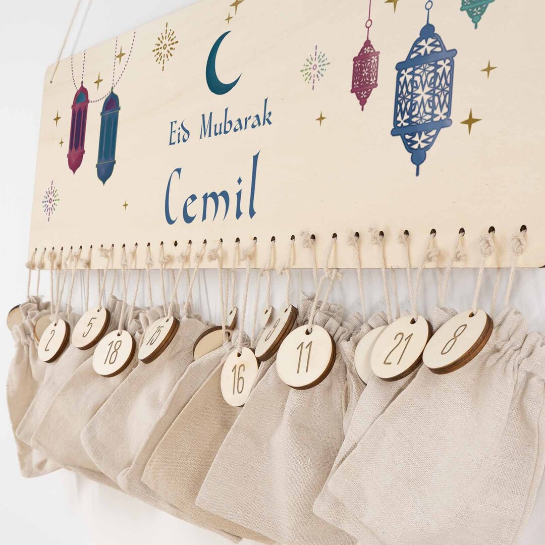 Ramadan Calendar for Children "lanterns" Watercolor Personalized ...
