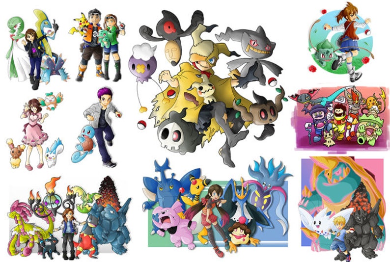 Pokemon Style Artwork of You and 1 Pokemon of Your Choice - Etsy