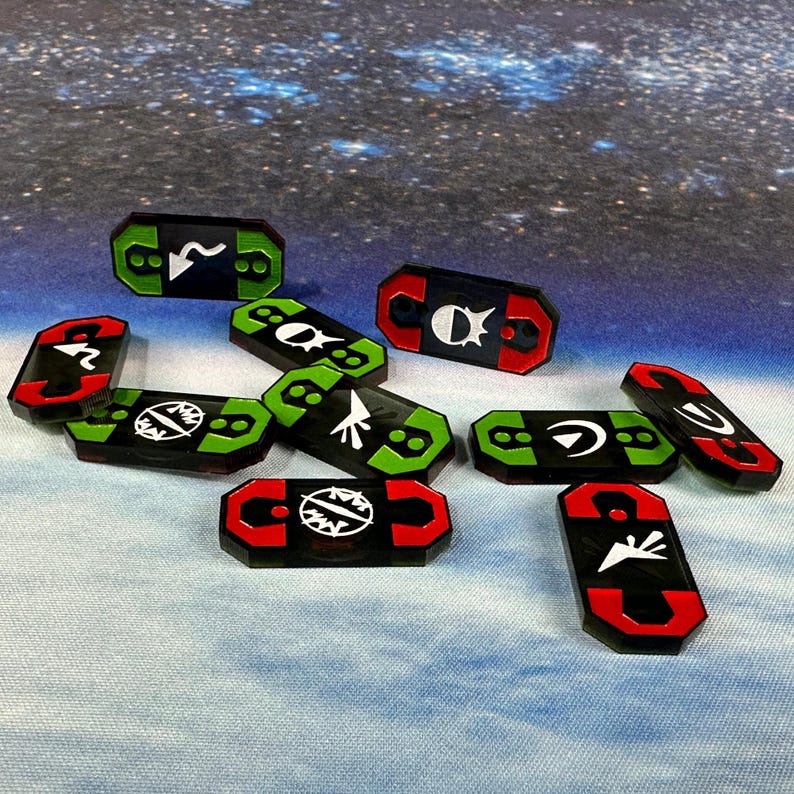 Defense Tokens Version 2 for SW Armada Laser Engraved and Cut Acrylic ...