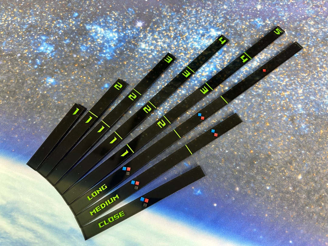 Full Set of Simple SW Armada Rulers: Laser Cut Acrylic Range and Speed ...