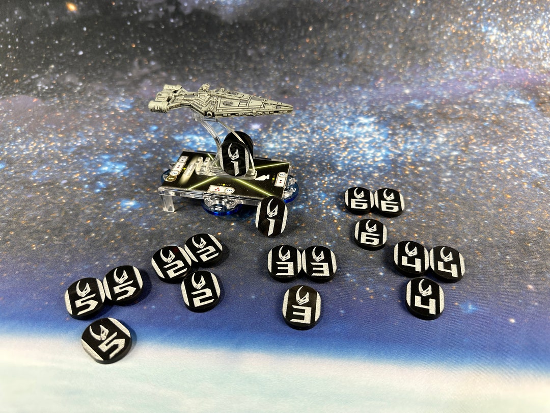 Set of 6 Main Ship ID Token Set With Pearl for SW Armada Laser Engraved ...