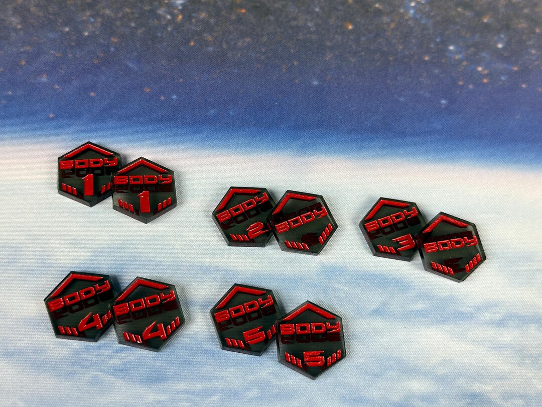Cyberpunk RCZ Body Marker Tokens: Numbered 1-5, Set of 10 - Etsy
