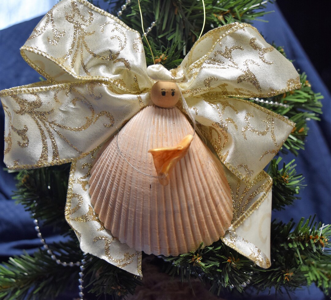 Golden Shell Angel With Trumpet - Etsy